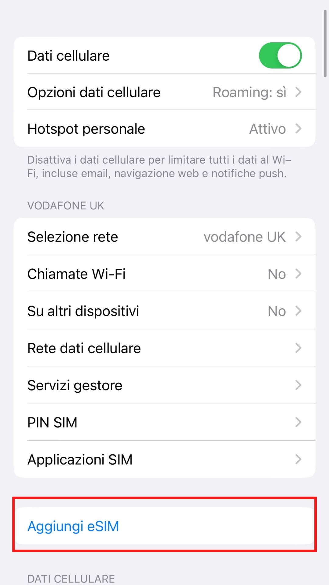 eSIM iOS Guida all'installazione – Mozio Travel Extras Support